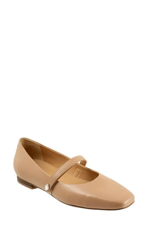 Trotters Hazel Mary Jane Flatmultiple Widths Available - Beige