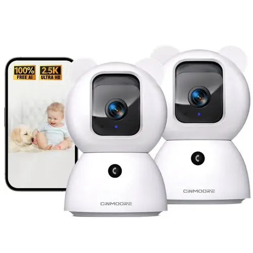 CINMOORE 2 Pack Single Band Wifi Indoor Wifi Camera
