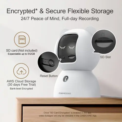 CINMOORE 2 Pack Single Band Wifi Indoor Wifi Camera