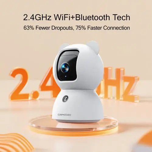 CINMOORE 2 Pack Single Band Wifi Indoor Wifi Camera