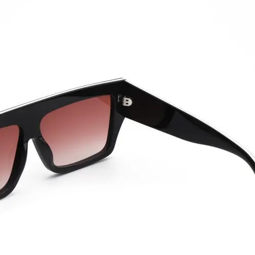 12PM STUDIOS Nyc Square Sunglasses - Black/red