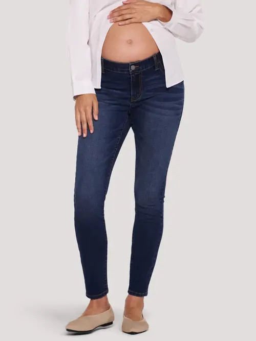 Motherhood Maternity Under The Belly Ankle Skinny Jeans - Dark Wash