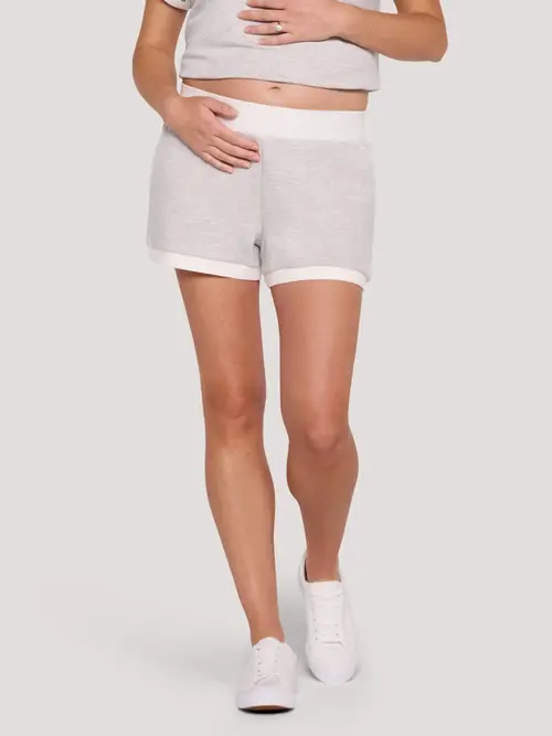Motherhood Maternity Relaxed Pull-on Maternity Shorts - Heather Grey