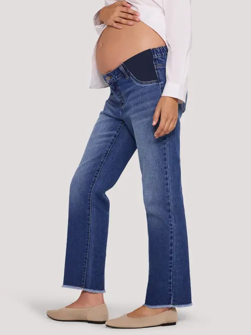 Motherhood Maternity Under The Belly Slim Straight Leg Jeans - Medium Wash