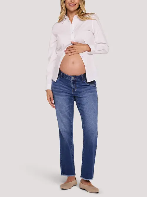 Motherhood Maternity Under The Belly Slim Straight Leg Jeans - Medium Wash