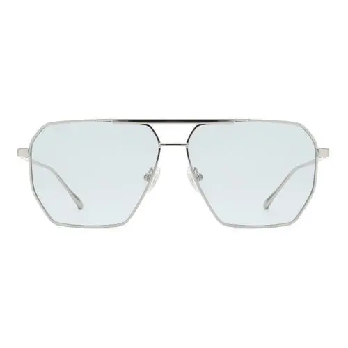 12PM STUDIOS London Metal Aviator Sunglasses - Silver/blue
