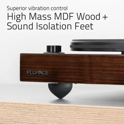 FLUANCE Reference High Fidelity Vinyl Turntable Record Player Ortofon Cartridge - Walnut