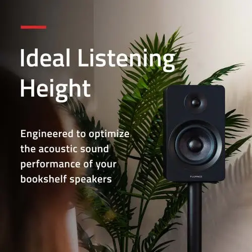 FLUANCE Speaker Stands For Surround Sound & Bookshelf Speakers Square Base/pair