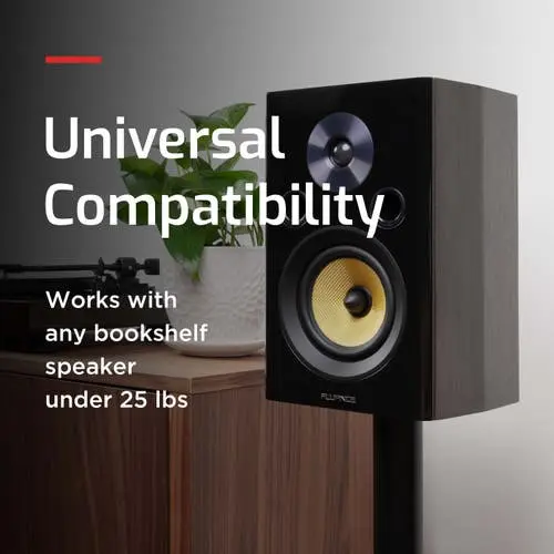 FLUANCE Speaker Stands For Surround Sound & Bookshelf Speakers Square Base/pair