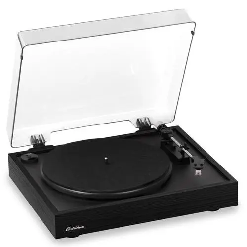ELECTROHOME Vinyl Record Player Belt-drive Turntable, Built-in Preamp - Black