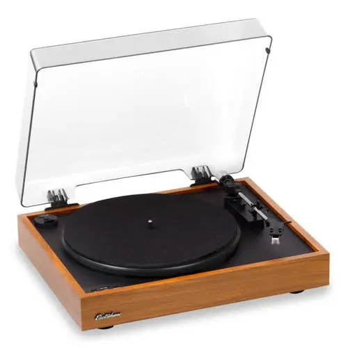 ELECTROHOME Vinyl Record Player, Belt-drive Turntable, Bluetooth - Teak