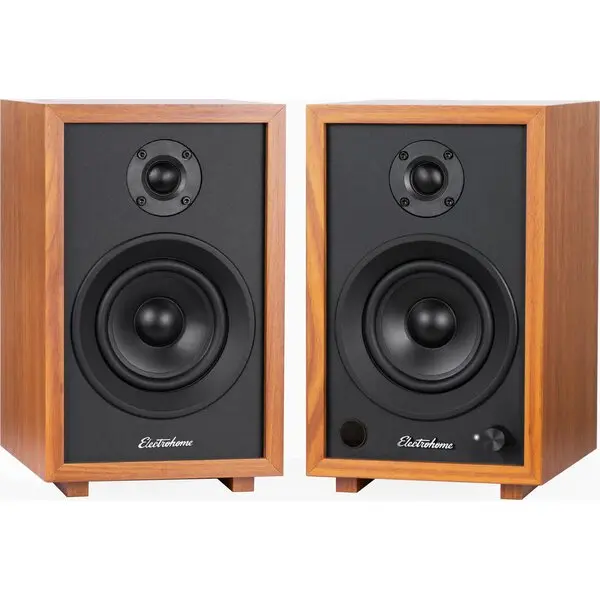 ELECTROHOME Mckinley 2.0 Stereo Powered Bluetooth Bookshelf Speakers - Teak