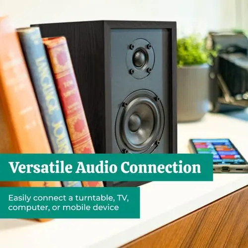 ELECTROHOME Berkeley 2.0 Stereo Powered Bluetooth Bookshelf Speakers - Black