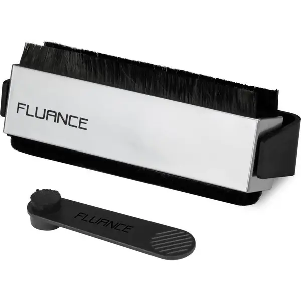 FLUANCE Vinyl Record Cleaning Kit With 2-in-1 Anti-static Record & Stylus Brush - Silver