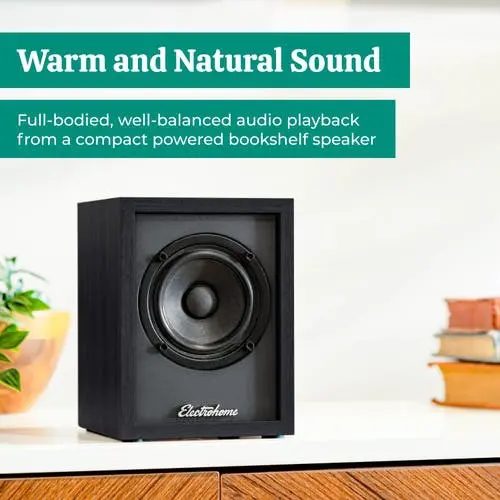 ELECTROHOME Huntley Powered Bluetooth Bookshelf Speakers - Black