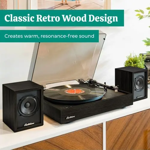 ELECTROHOME Huntley Powered Bluetooth Bookshelf Speakers - Black