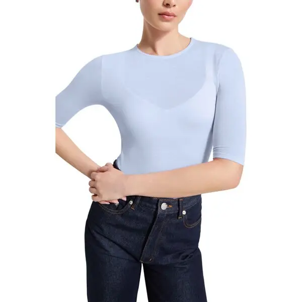 MARCELLA Frankie Sheer Jersey Top - Ice Blue