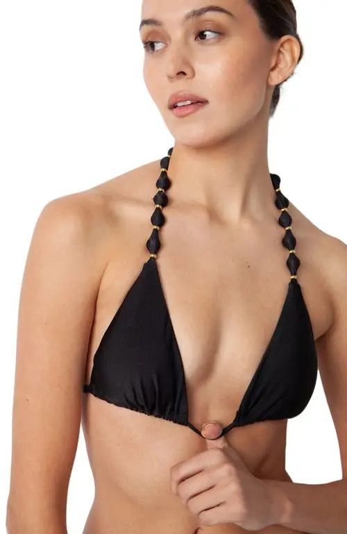 VILLA FRESCA Beaded Halter Bikini Top