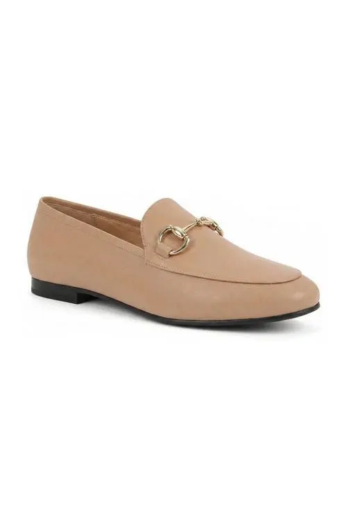 MENINA STEP Toledo Flat Sandal With Gold Chain Detail - Nude