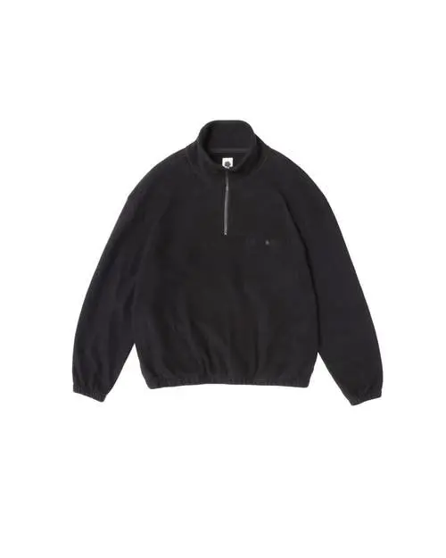 VOWELS Quarter Zip Fleece - Black