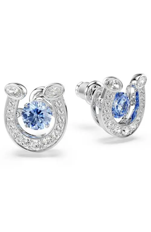 SWAROVSKI Symbolica Rhodium-plated Crystal Stud Earrings - Blue