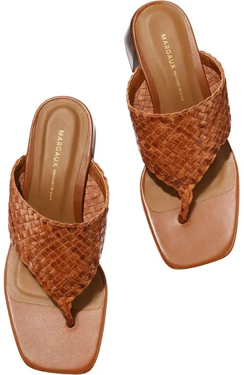MARGAUX LONNBERG The Woven Deia 50 Sandal - Saddle Leather