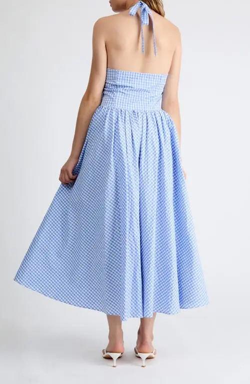 EXTRO & VERT Gingham Halter Midi Dress