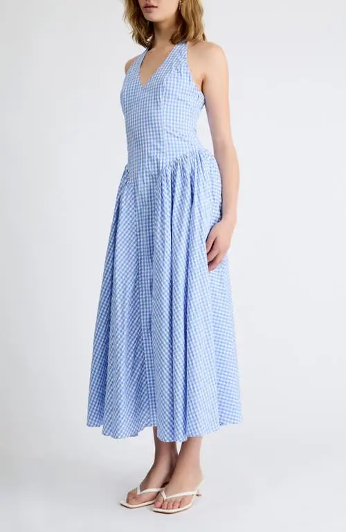 EXTRO & VERT Gingham Halter Midi Dress