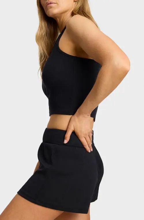 Commando Racerback Crop Rib Tank - Black
