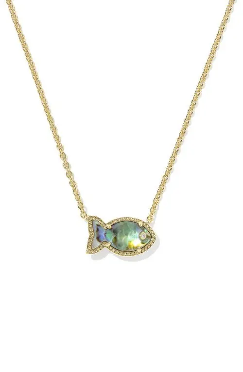 Kendra Scott Fish Pendant Necklace - Gold Abalone Shell