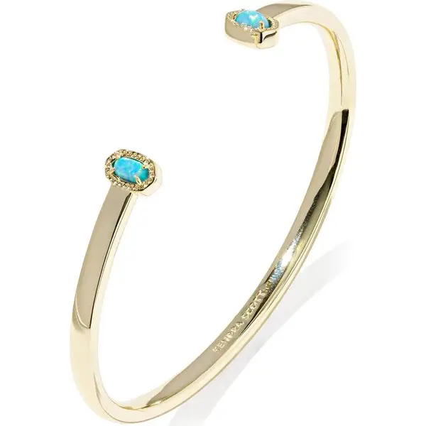 Kendra Scott Mini Elton Lab Created Opal Cuff Bracelet - Gold Blue Lab Grown Opal