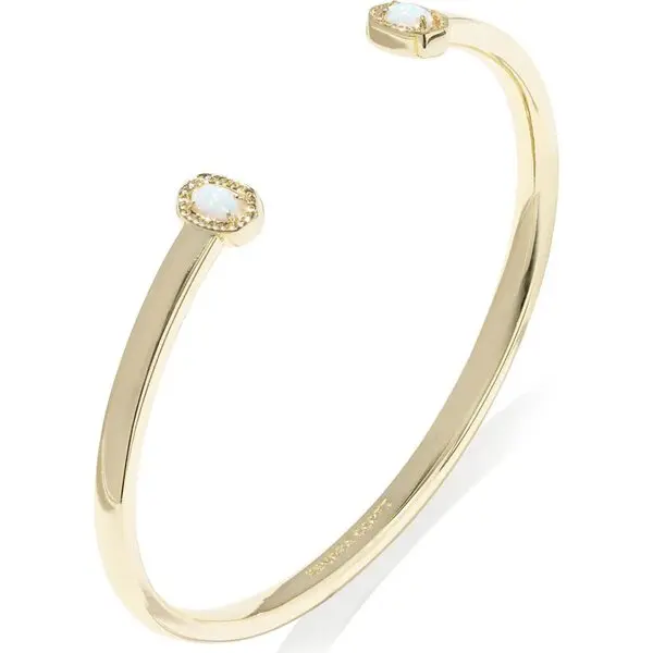 Kendra Scott Mini Elton Lab Created Opal Cuff Bracelet - Gold White Opal