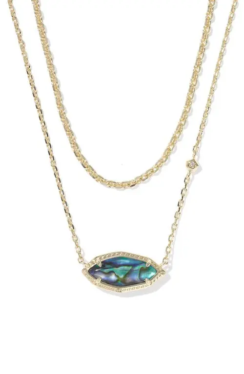 Kendra Scott Ophelia Layered Abalone Pendant Necklace - Gold Abalone Shell