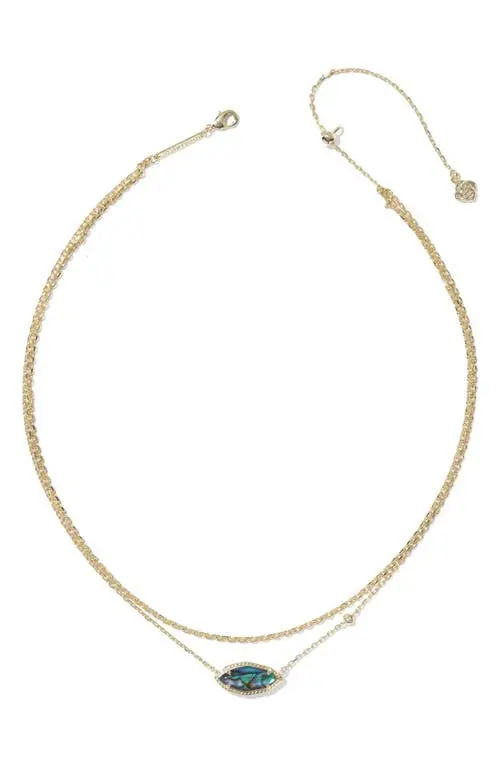 Kendra Scott Ophelia Layered Abalone Pendant Necklace - Gold Abalone Shell