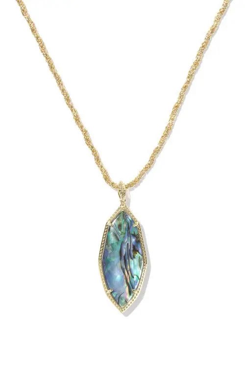 Kendra Scott Ophelia Large Shell Pendant Necklace - Gold Abalone Shell