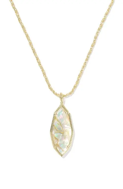 Kendra Scott Ophelia Large Shell Pendant Necklace - Gold Iridescent Abalone