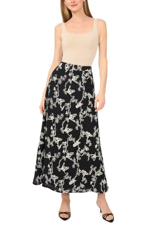 Vince Camuto Embroidered Floral A-line Maxi Skirt