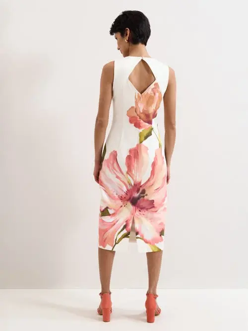 PHASE EIGHT Nadina Floral Print Sleeveless Midi Dress