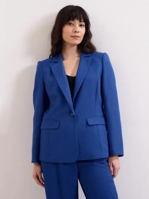 PHASE EIGHT Floette Linen Blazer - Cobalt