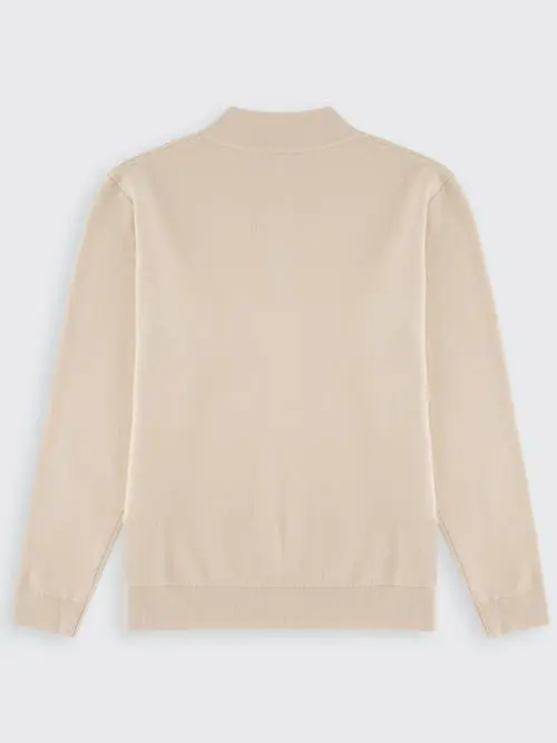WALKER & HUNT Huxley Quarter Zip Sweater - Cream