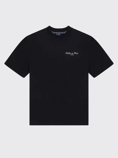 WALKER & HUNT Oversized Crew Tee - Black