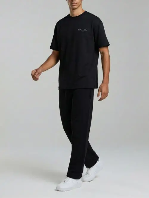 WALKER & HUNT Oversized Crew Tee - Black