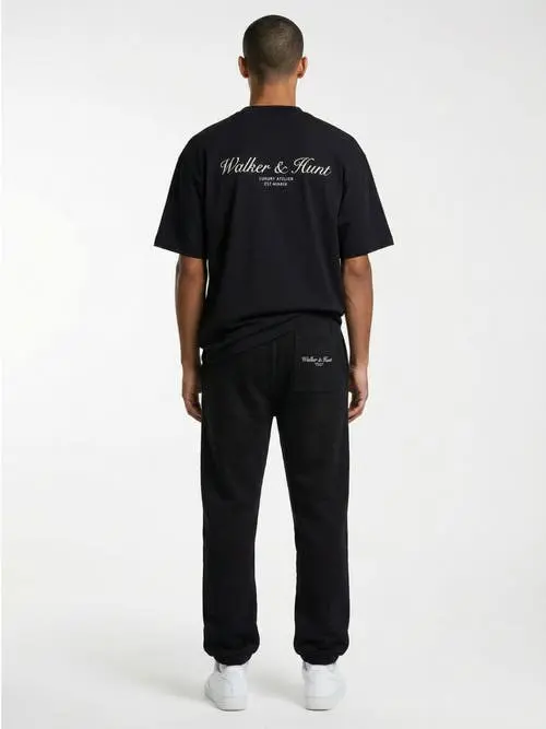 WALKER & HUNT Oversized Crew Tee - Black