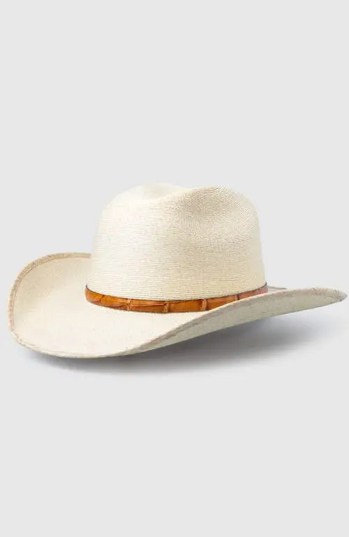 MANELA Lumina Sky Handwoven Straw Sun Hat - Natural/ochre