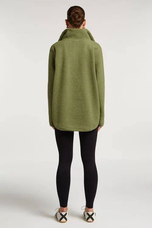 4TH ARQ Lennox Half-zip Fleece Sweatshirt - Sage