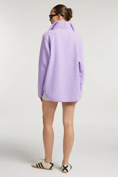 4TH ARQ Lennox Half-zip Fleece Sweatshirt - Violet