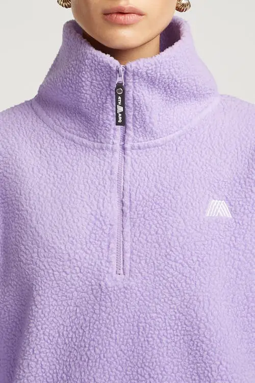 4TH ARQ Lennox Half-zip Fleece Sweatshirt - Violet