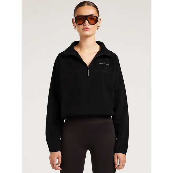 4TH ARQ Devan Long Sleeve Half-zip Fleece - Black