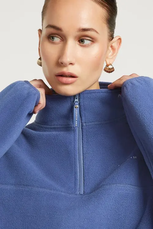4TH ARQ Devan Long Sleeve Half-zip Fleece - Denim Blue