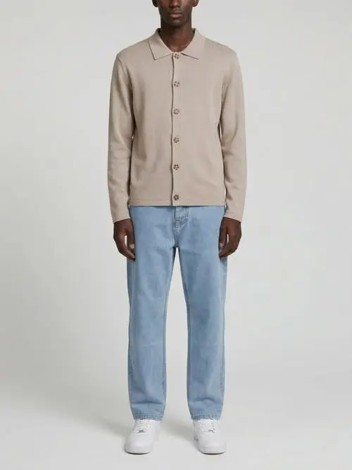 WALKER & HUNT Milano Knit Button-front Cardigan - Sand